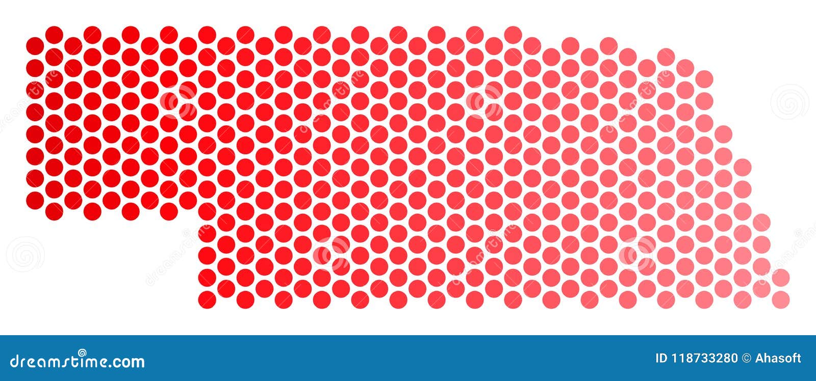Red Dot Nebraska State Map stock vector. Illustration of geography ...