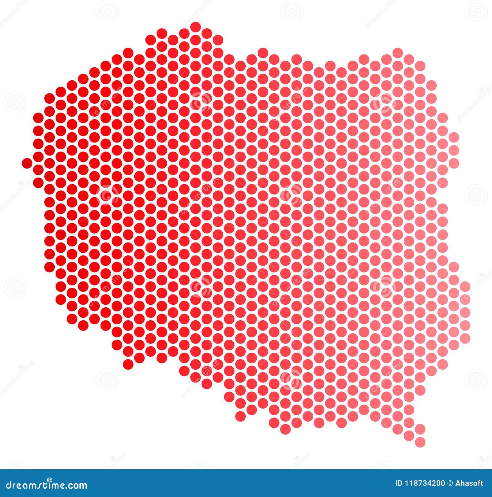Red Dot Poland Map stock vector. Illustration of gradient - 118734200
