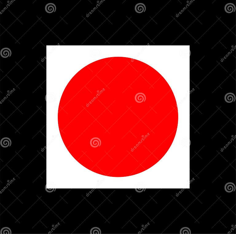 The Red Dot on a White Square. Red Dot Icon Stock Vector - Illustration ...