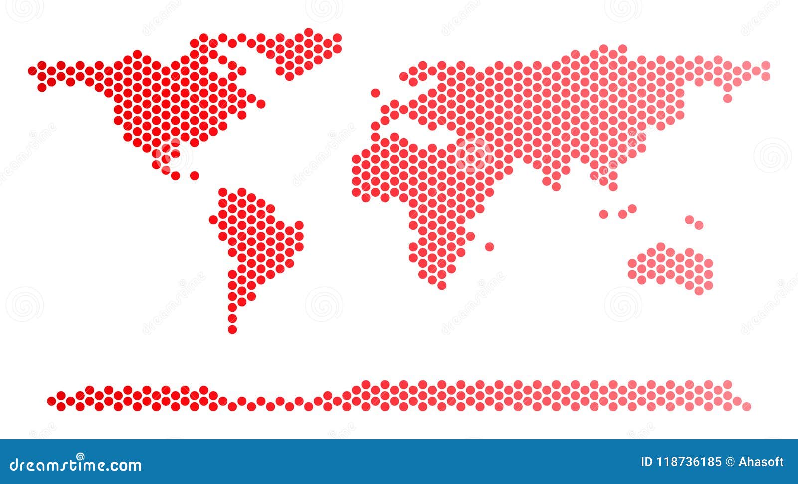 Red Dot World Continent Map Stock Vector - Illustration of continent ...