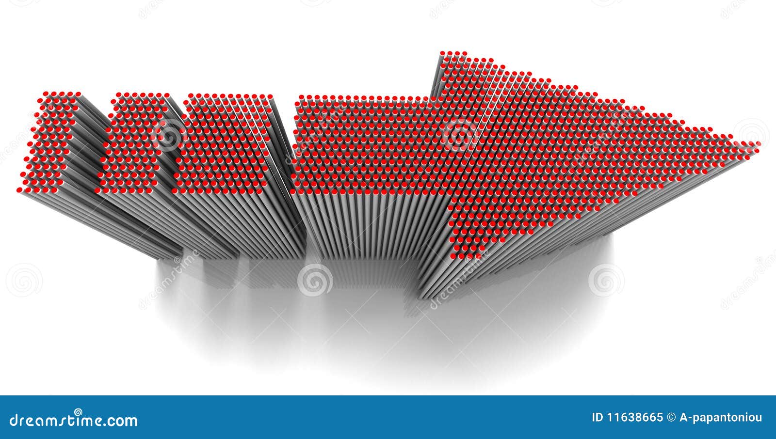 Red Dots Arrow stock illustration. Illustration of render - 11638665
