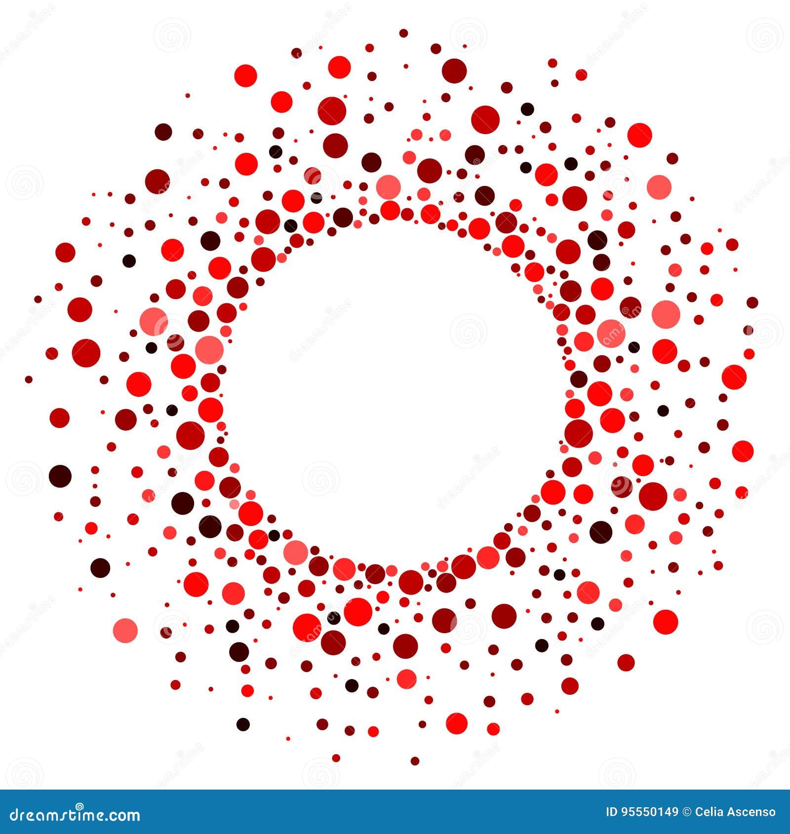 Red Dots Circular Frame Party Poster Stock Illustration - Illustration ...
