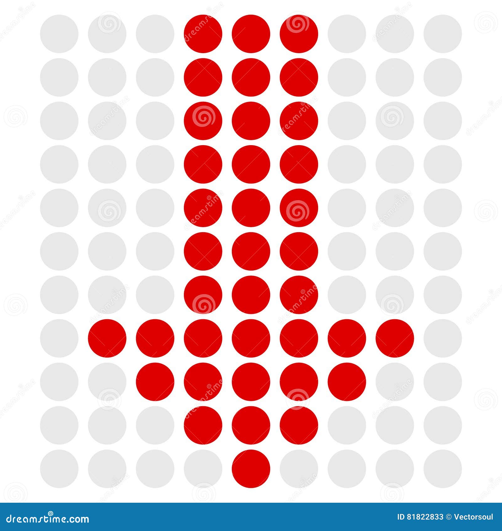 Red Dotted Arrow Pointing Down. Stock Vector - Illustration of ...