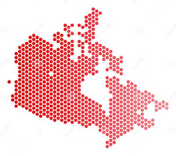 Red Dotted Canada Map stock vector. Illustration of america - 118731353