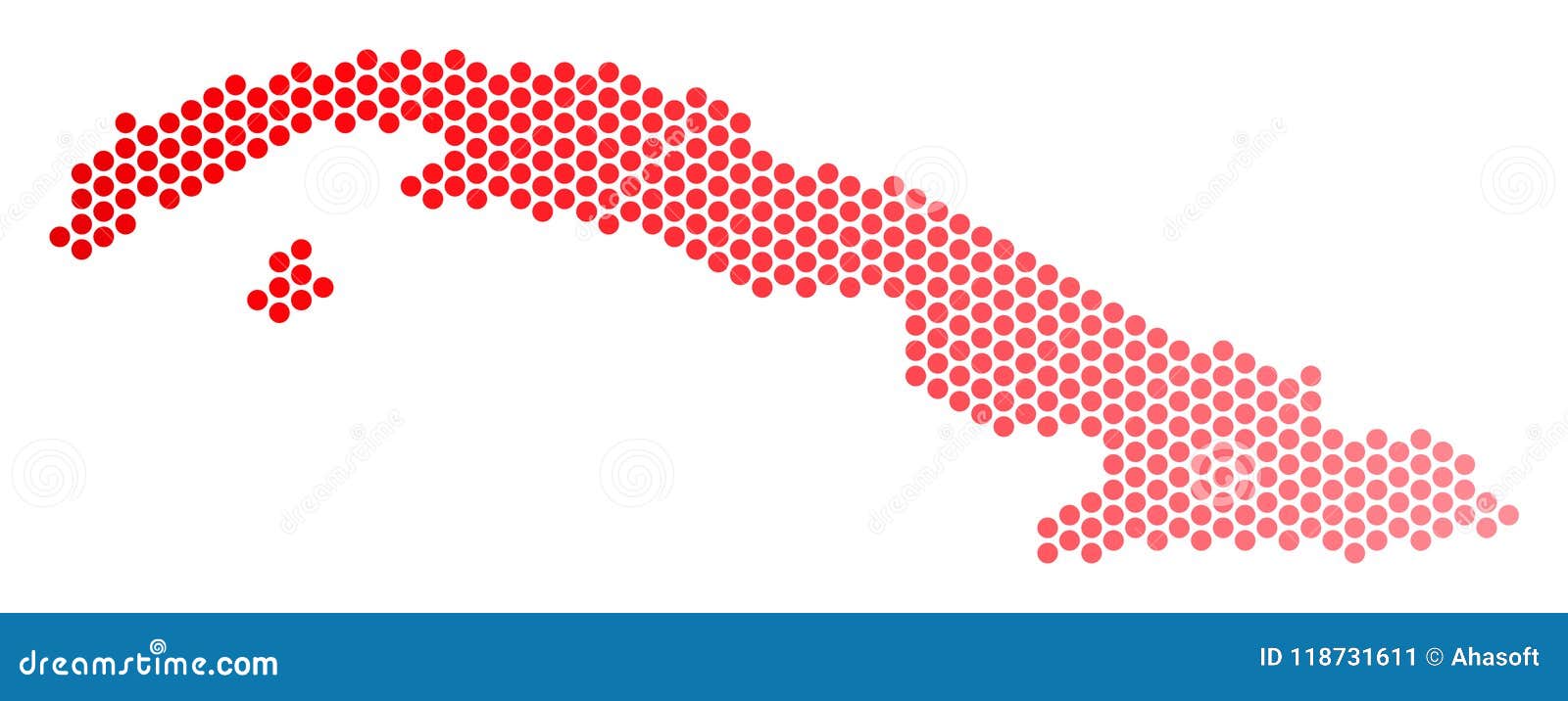 Red Dotted Cuba Map stock vector. Illustration of vector - 118731611