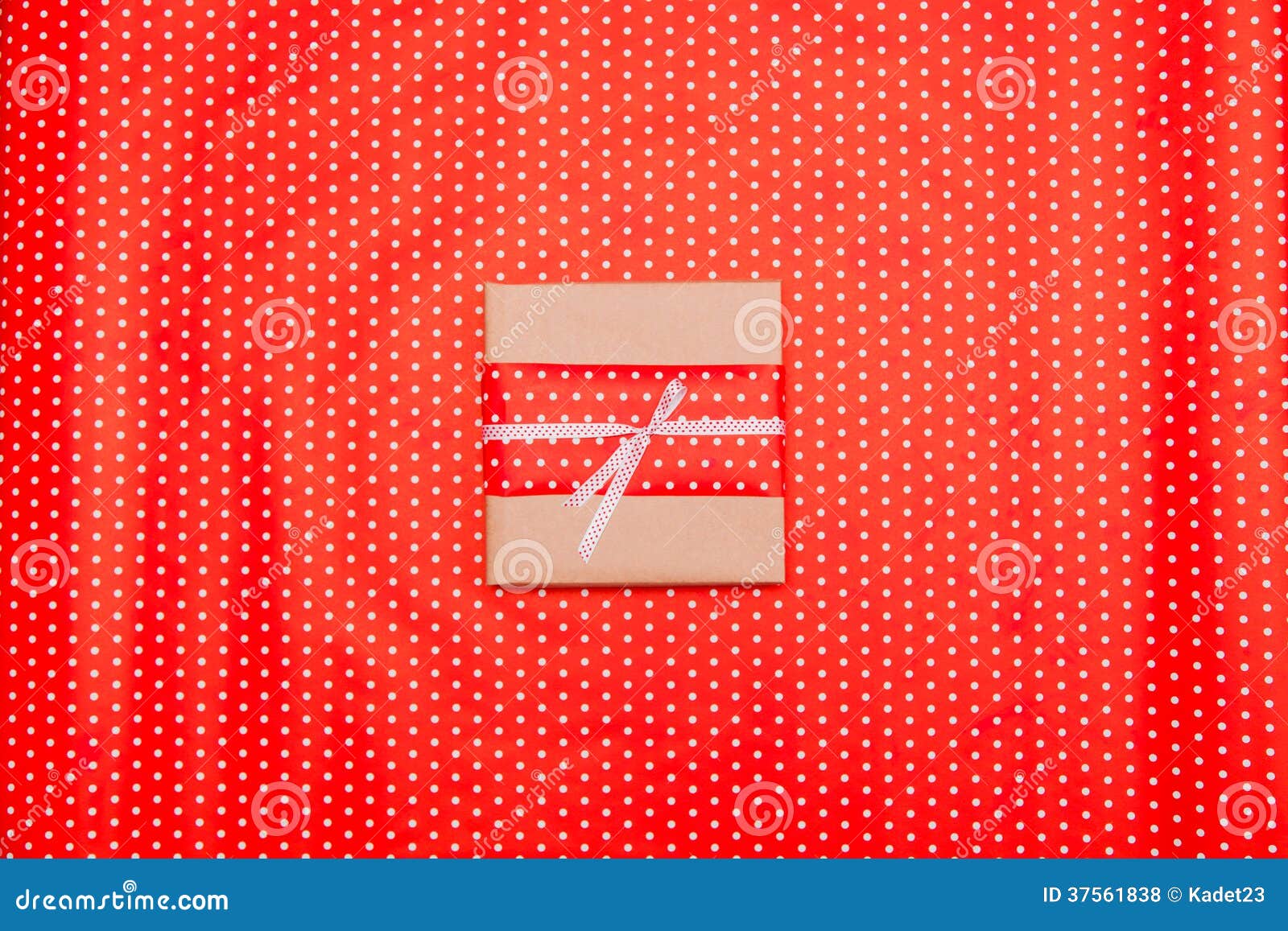 Red dotted gift box stock photo. Image of closeup, polka - 37561838
