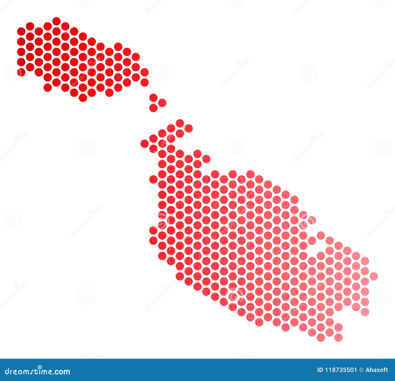 Red Dotted Malta Island Map Stock Vector - Illustration of collage ...