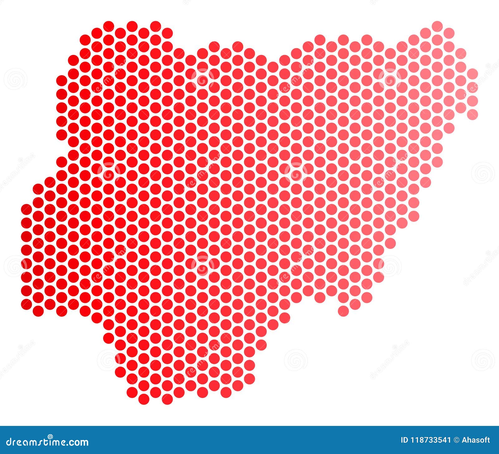Red Dotted Nigeria Map stock vector. Illustration of state - 118733541