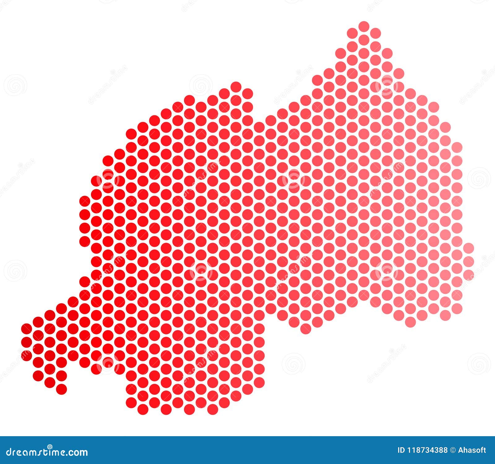 Red Dotted Rwanda Map stock vector. Illustration of national - 118734388