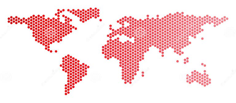 Red Dot World Map stock vector. Illustration of international - 118737228