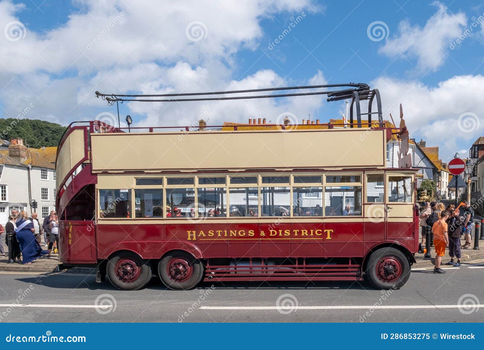 Red Double-decker Bus in Hastings, UK Editorial Image - Image of ...