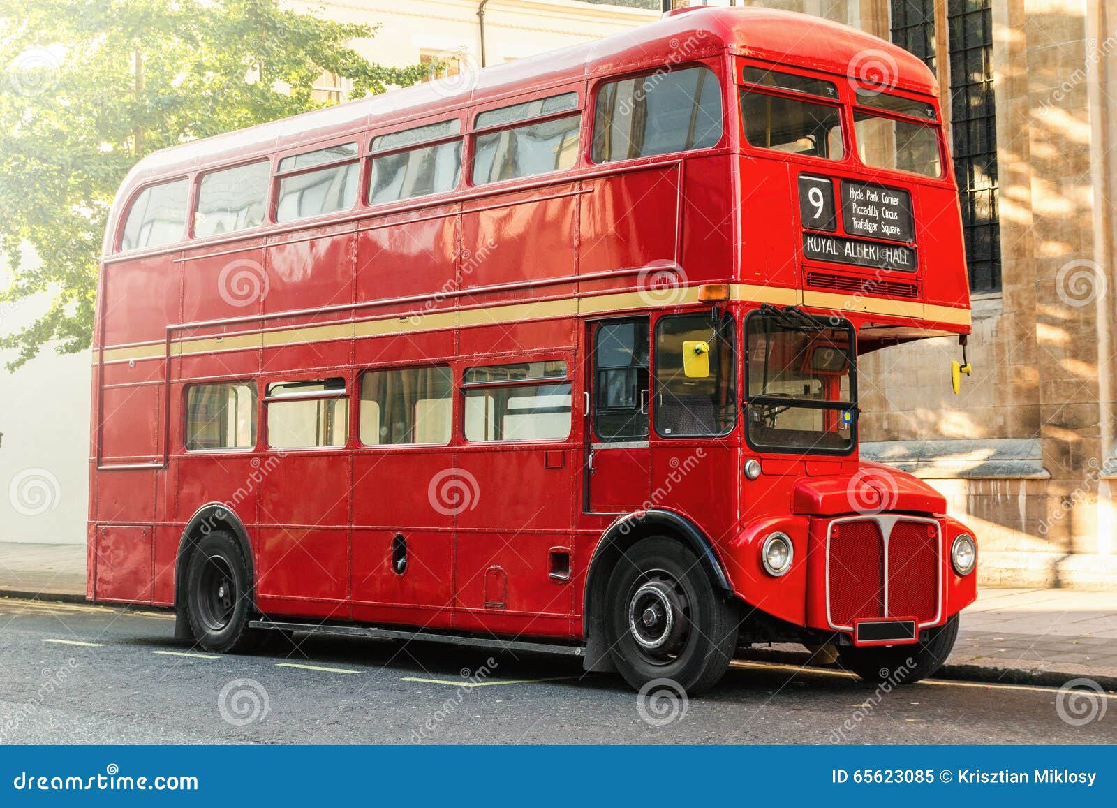 Red Double Decker Bus stock image. Image of deck, ludgate - 65623085