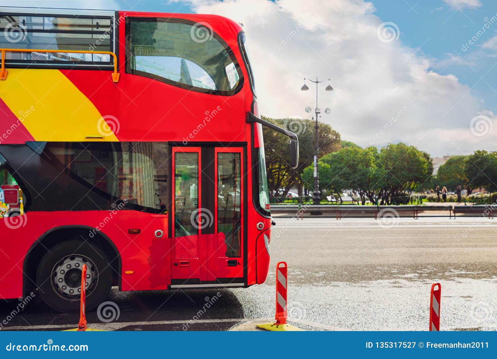 Red Double Decker Bus. Sightseening Tour Stock Image - Image of ...