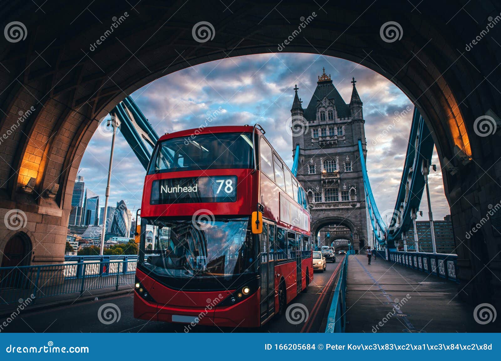 Red Double Decker Bus at the Tower Bridge in London Editorial Stock ...