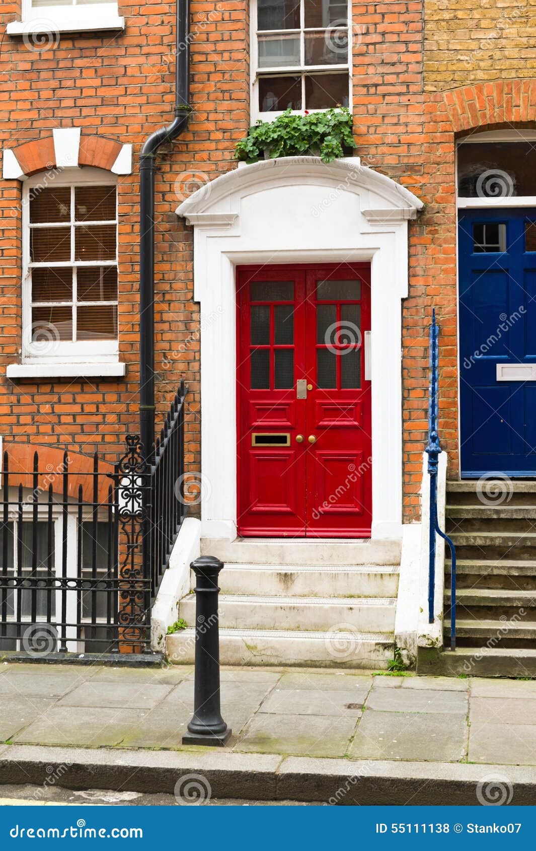 Red double door stock photo. Image of facade, accommodation - 55111138