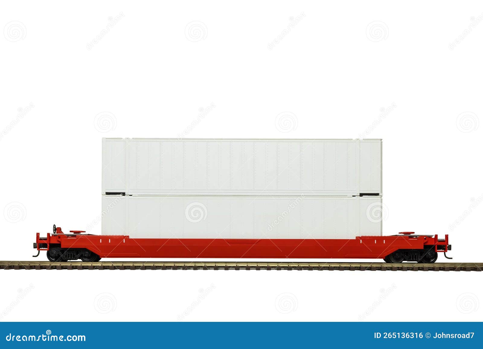 Red Double Stack Intermodal Railroad Car Stock Photo - Image of double ...