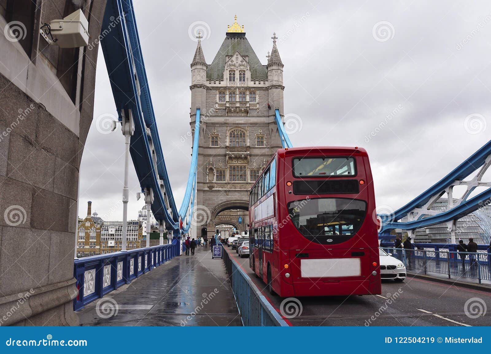 Red Doubledecker Bus on Tower Bridge, London, UK Stock Image - Image of ...