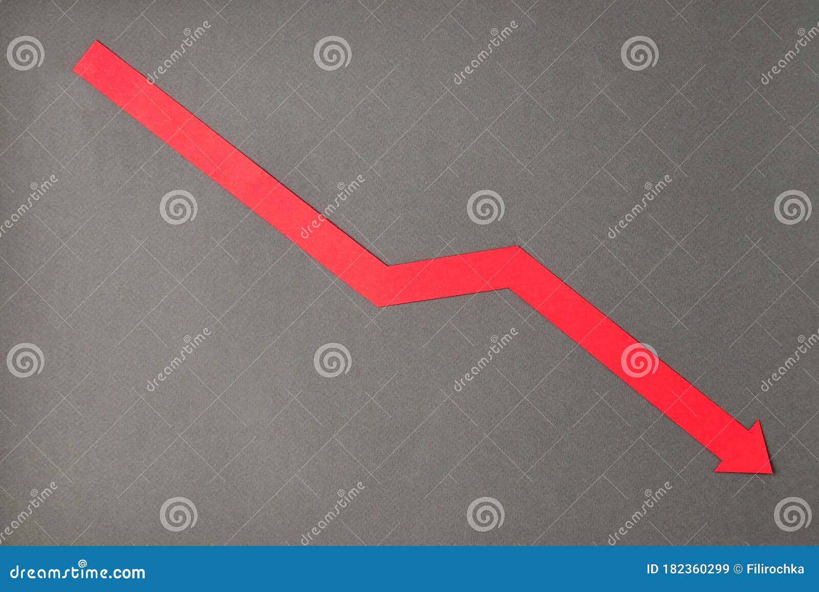 Red Down Arrow on Grey Background Stock Image - Image of graphic ...