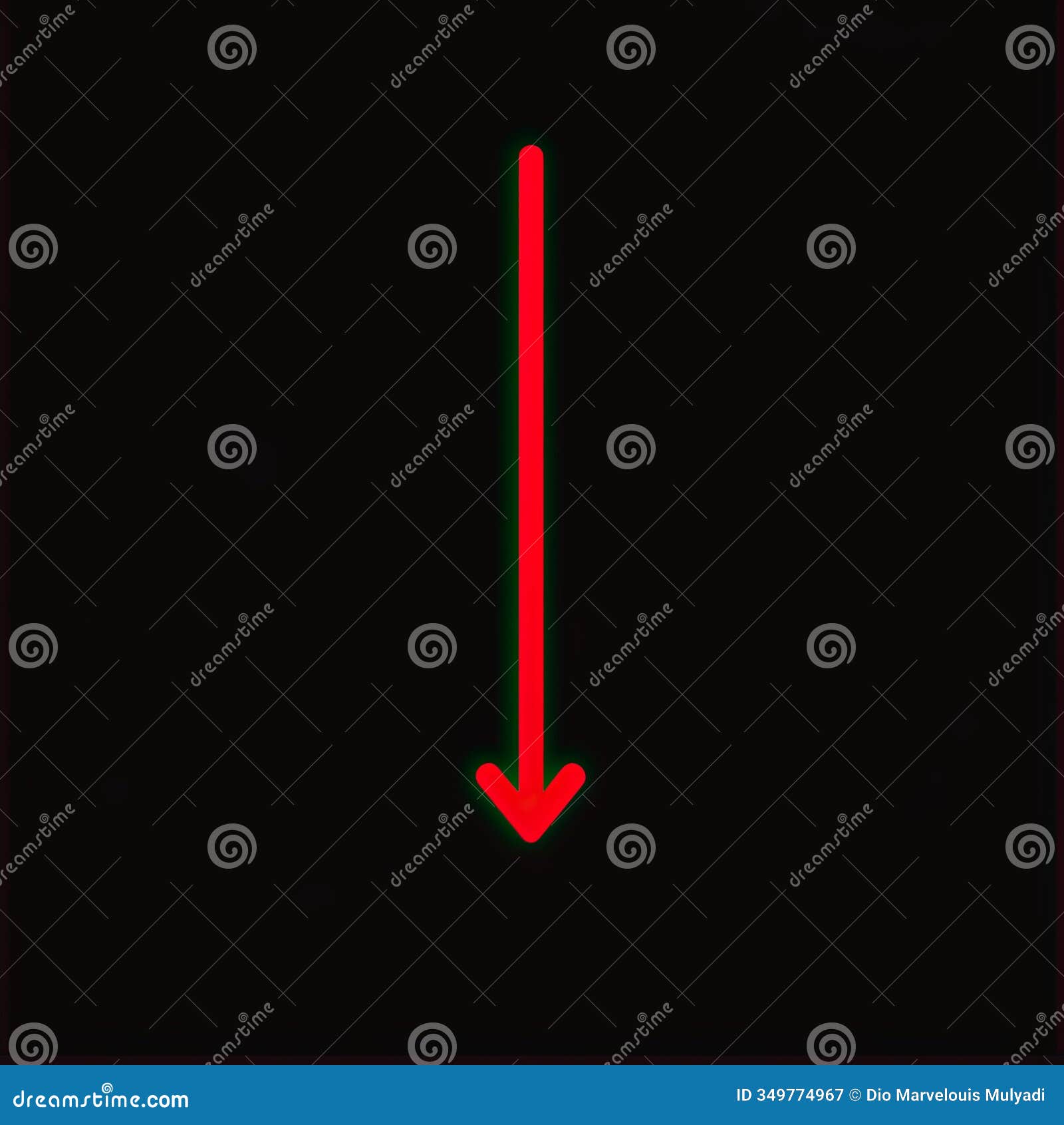 Red Down Arrow Icon stock illustration. Illustration of vector - 349774967