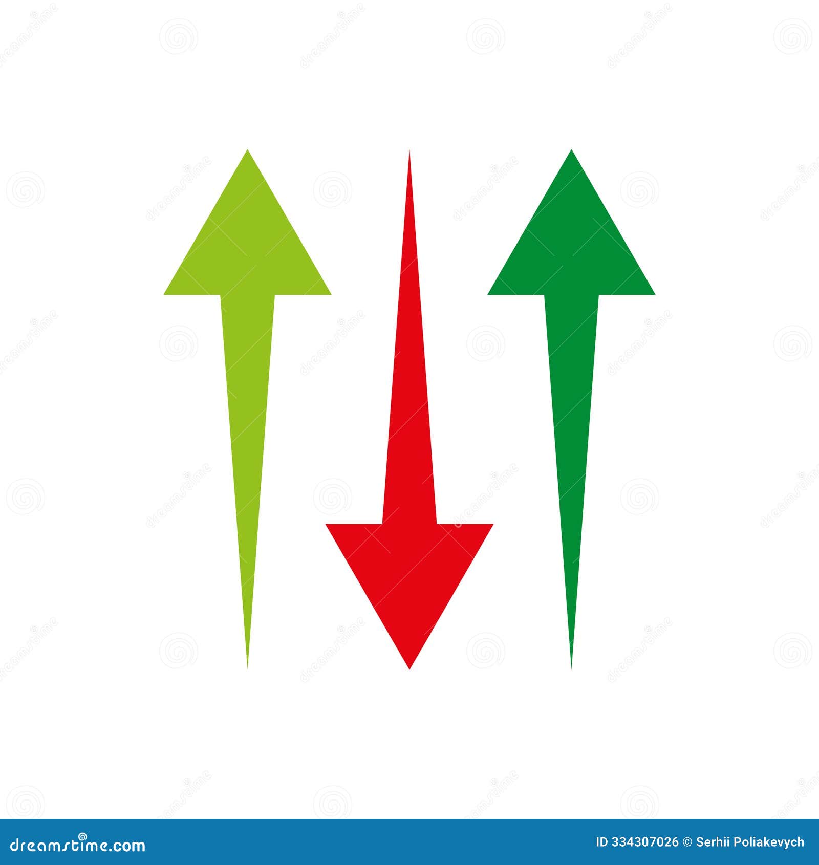 Red Down Arrow Symbol. Two Green Up Arrows. Directional Comparison ...