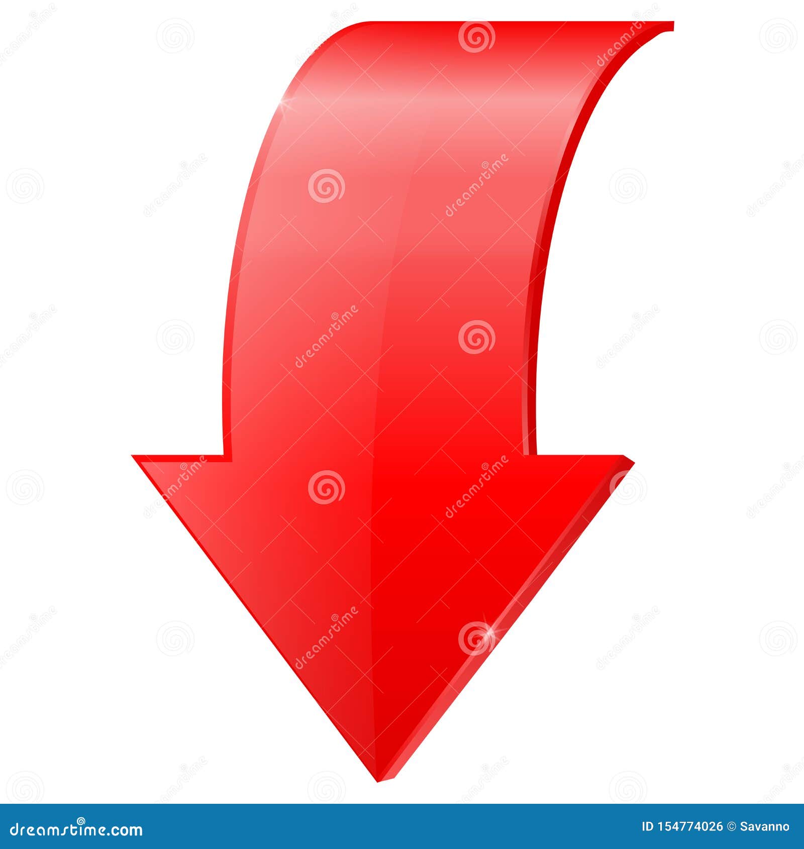Red DOWN arrow stock vector. Illustration of motion - 154774026
