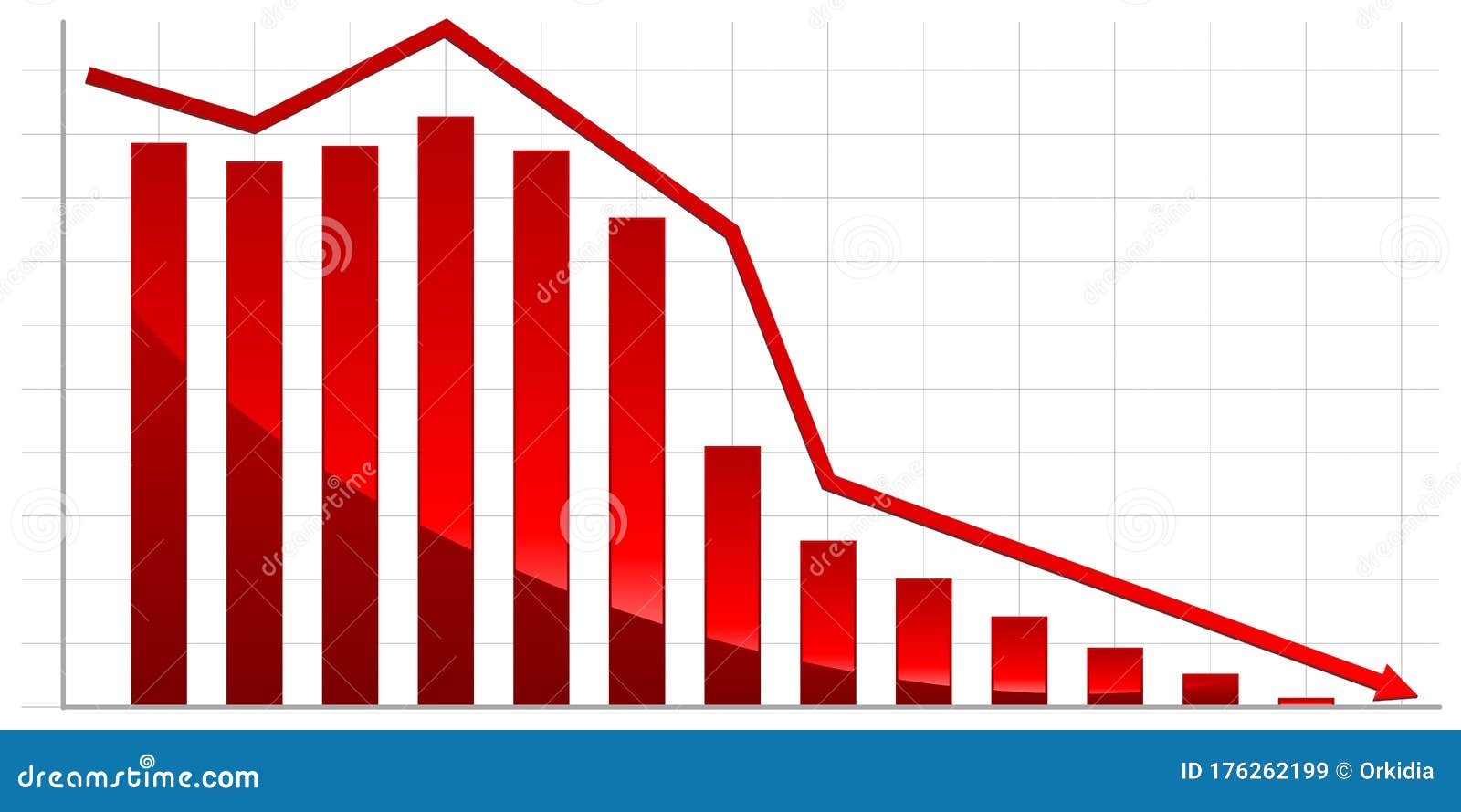 Red down graph stock vector. Illustration of market - 176262199