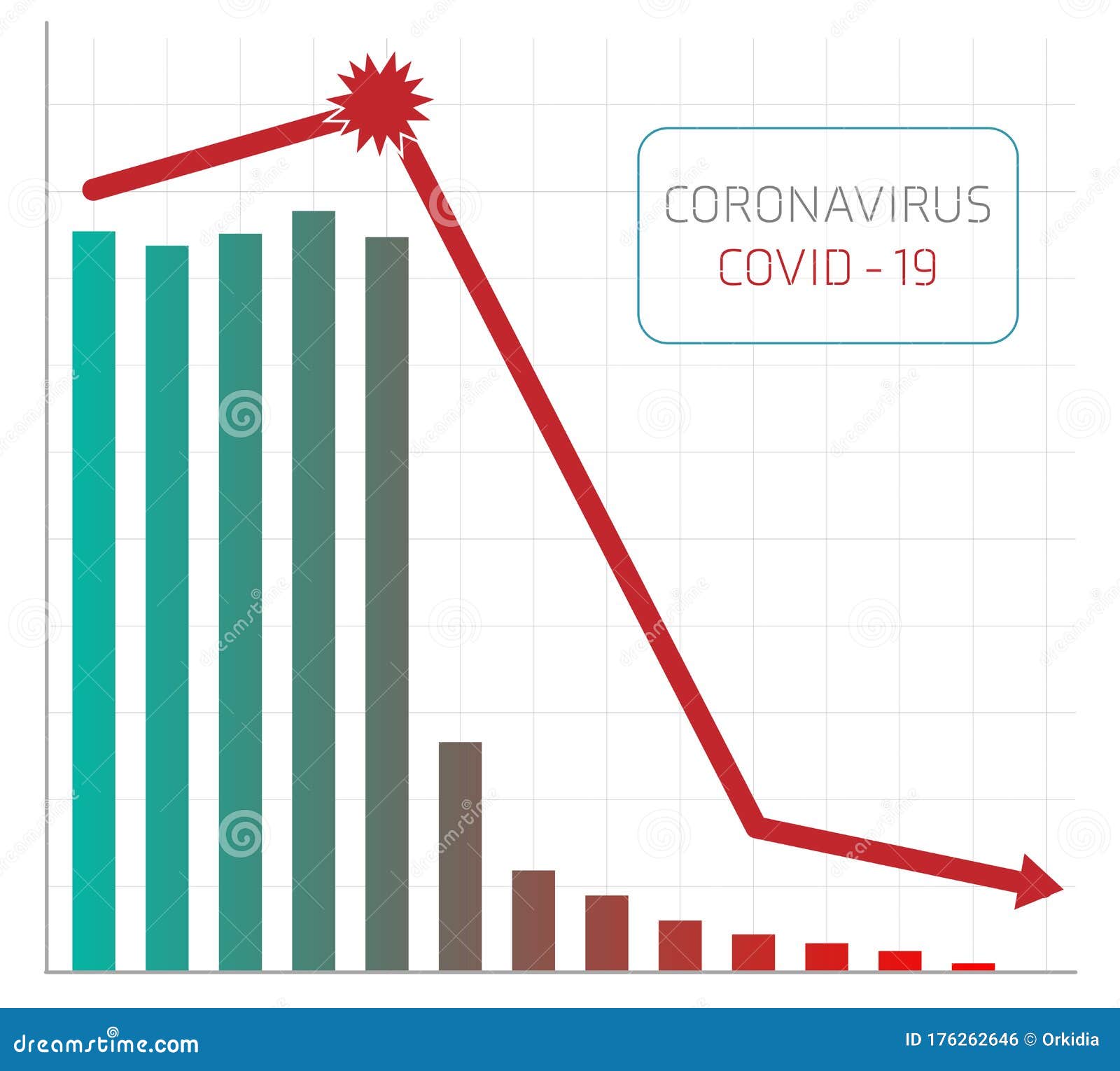 Red down graph stock vector. Illustration of finance - 176262646