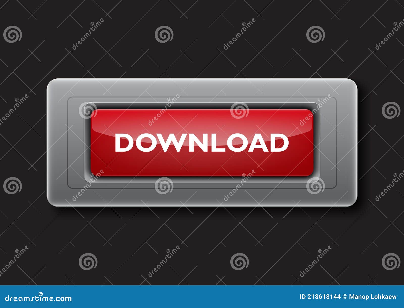 Red Download Button Vector Illustration Stock Vector - Illustration of ...