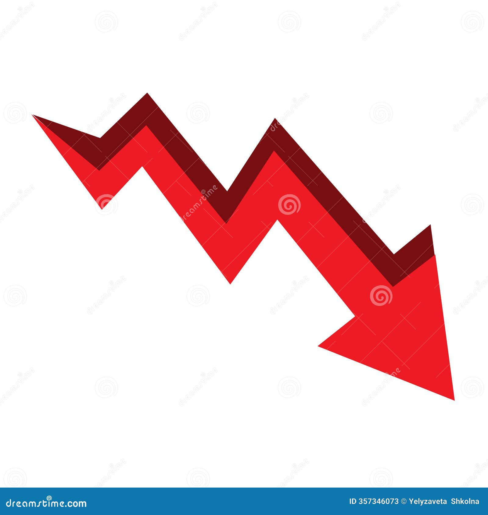 Red Downward Arrow Indicating Decline in Trends or Performance Metrics Across Data Visuals Stock ...