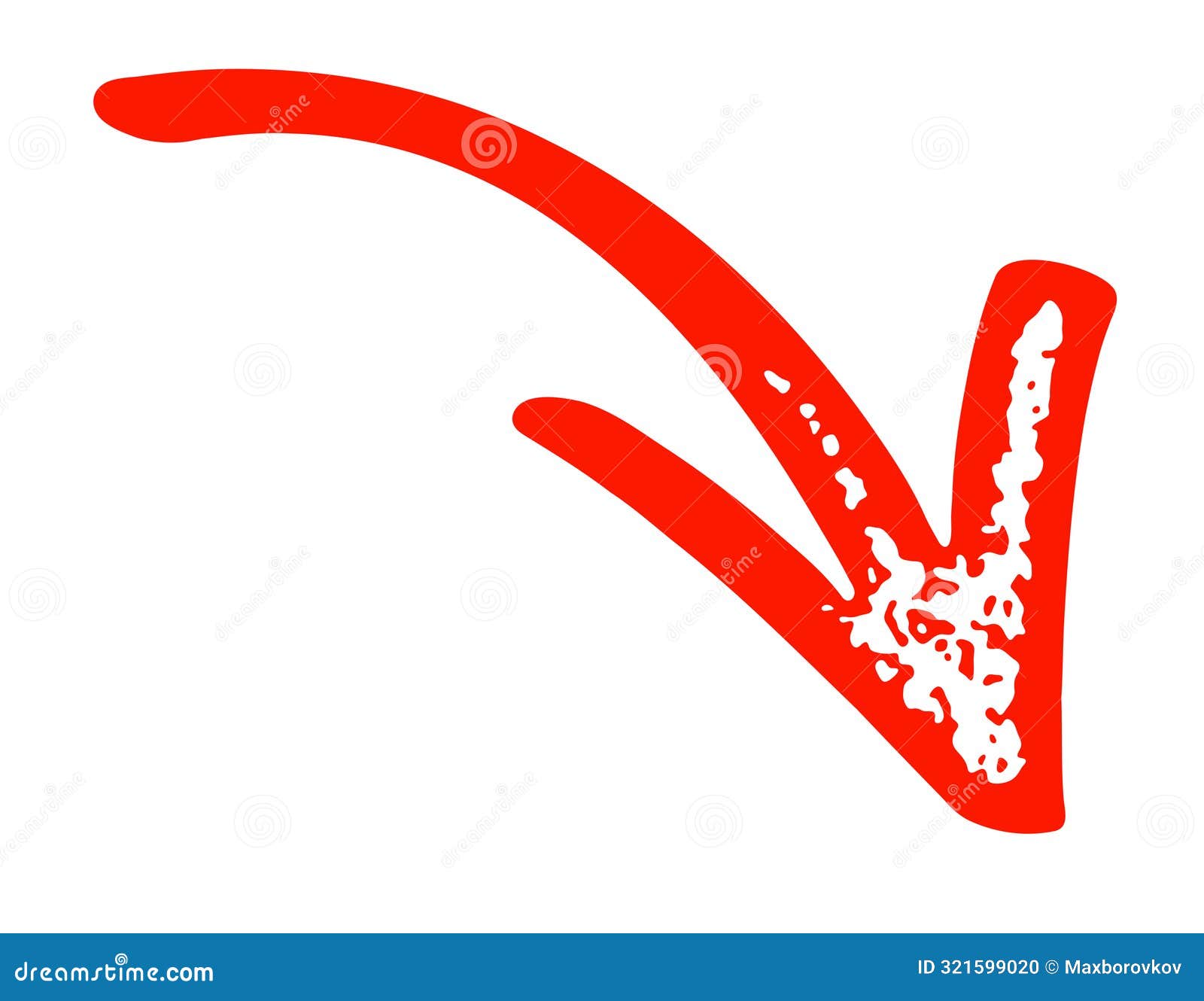 Red Downward Curved Arrow stock vector. Illustration of progression ...