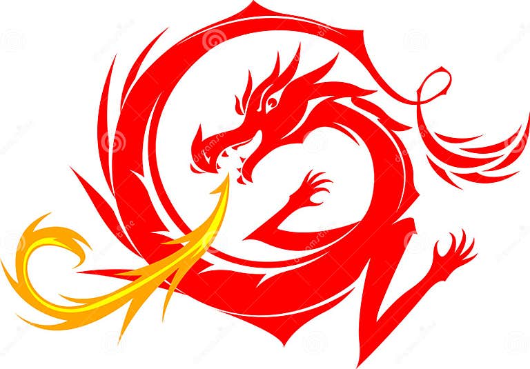 Red Dragon stock vector. Illustration of western, symbol - 13950404