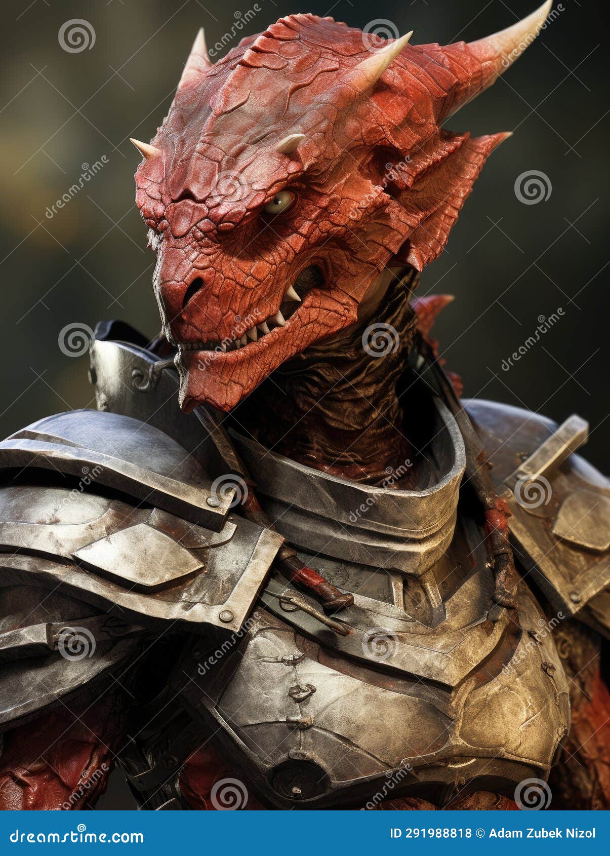 A red dragon in armor stock illustration. Illustration of character ...