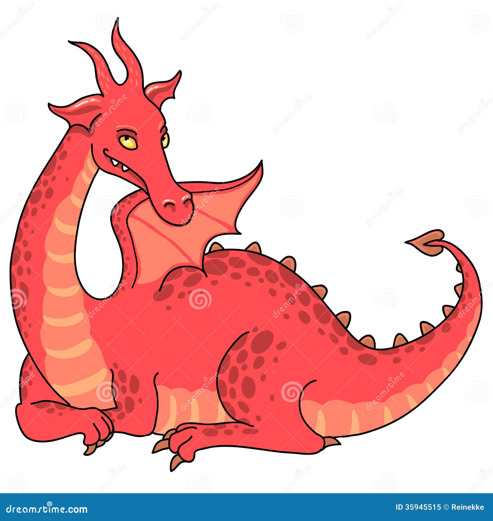 Red dragon stock vector. Illustration of fantasy, mythology - 35945515