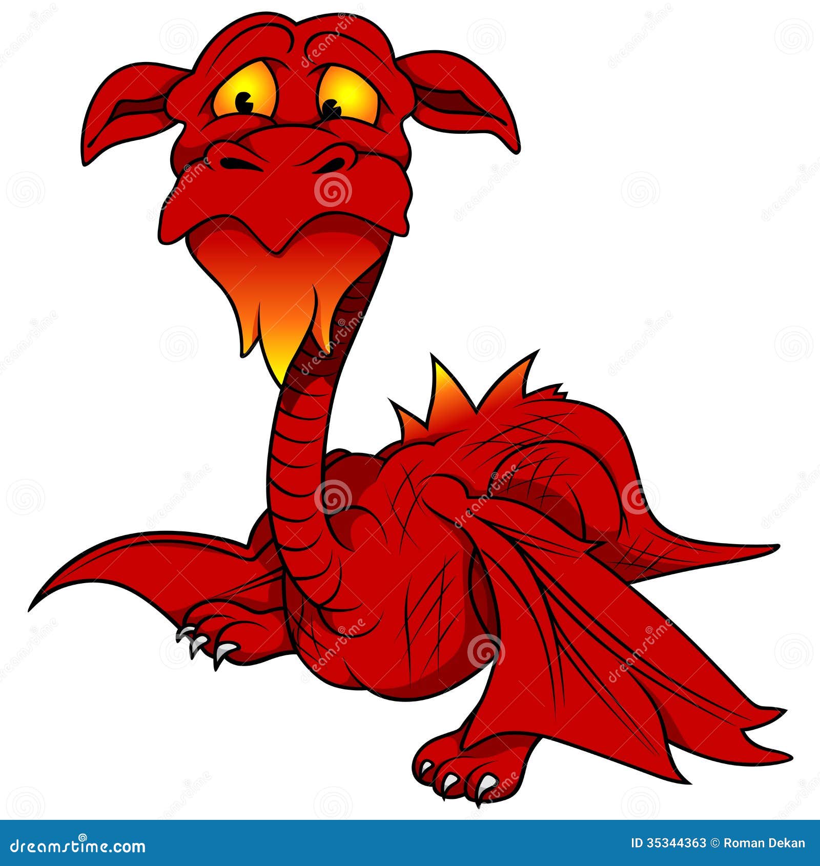 Red Dragon stock vector. Illustration of dragon, monster - 35344363