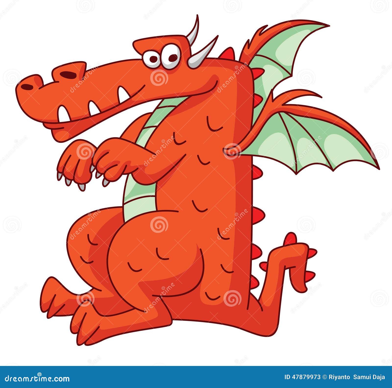 Red Dragon Funny stock vector. Illustration of character - 47879973