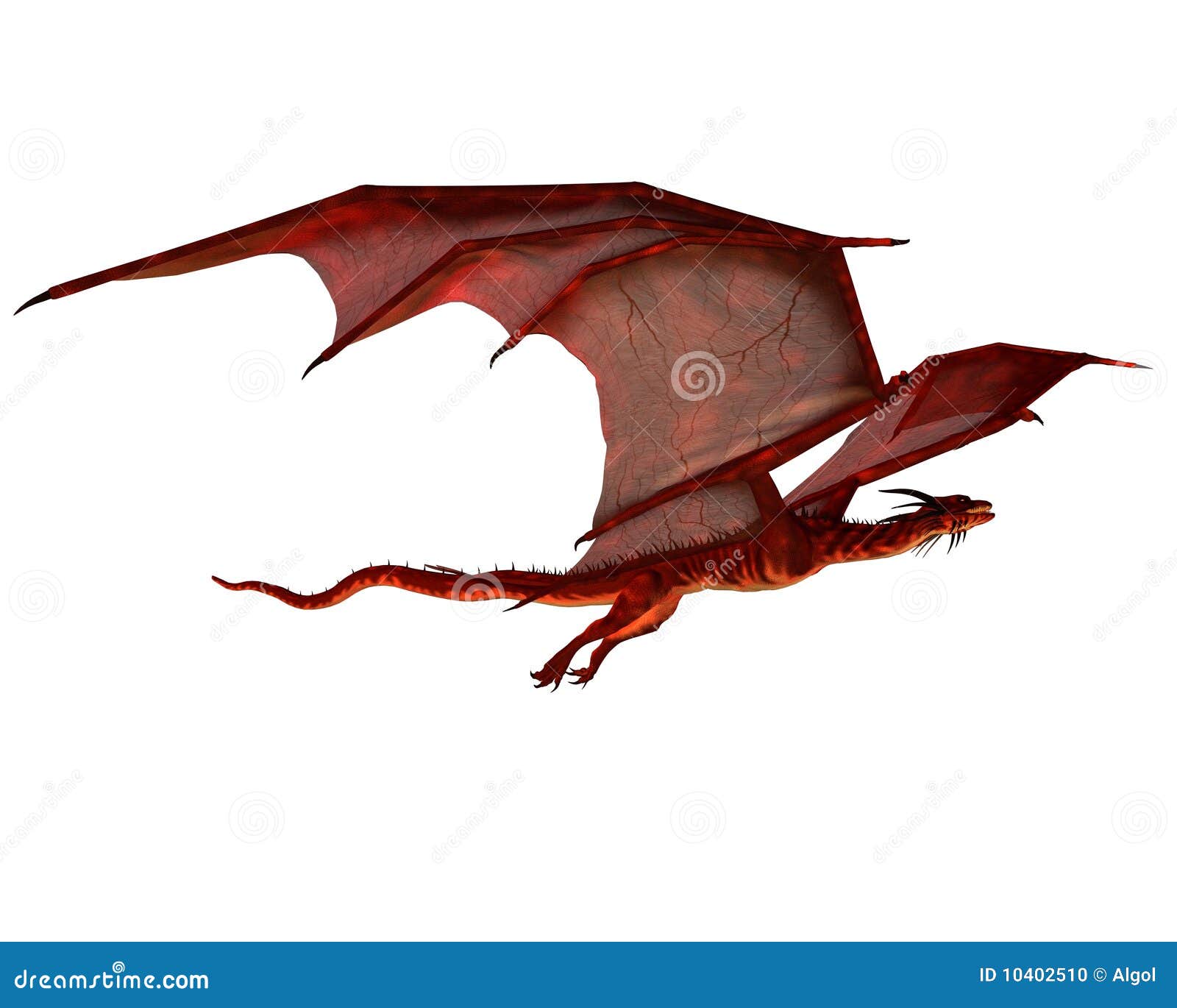Red Dragon Gliding stock illustration. Illustration of creature - 10402510