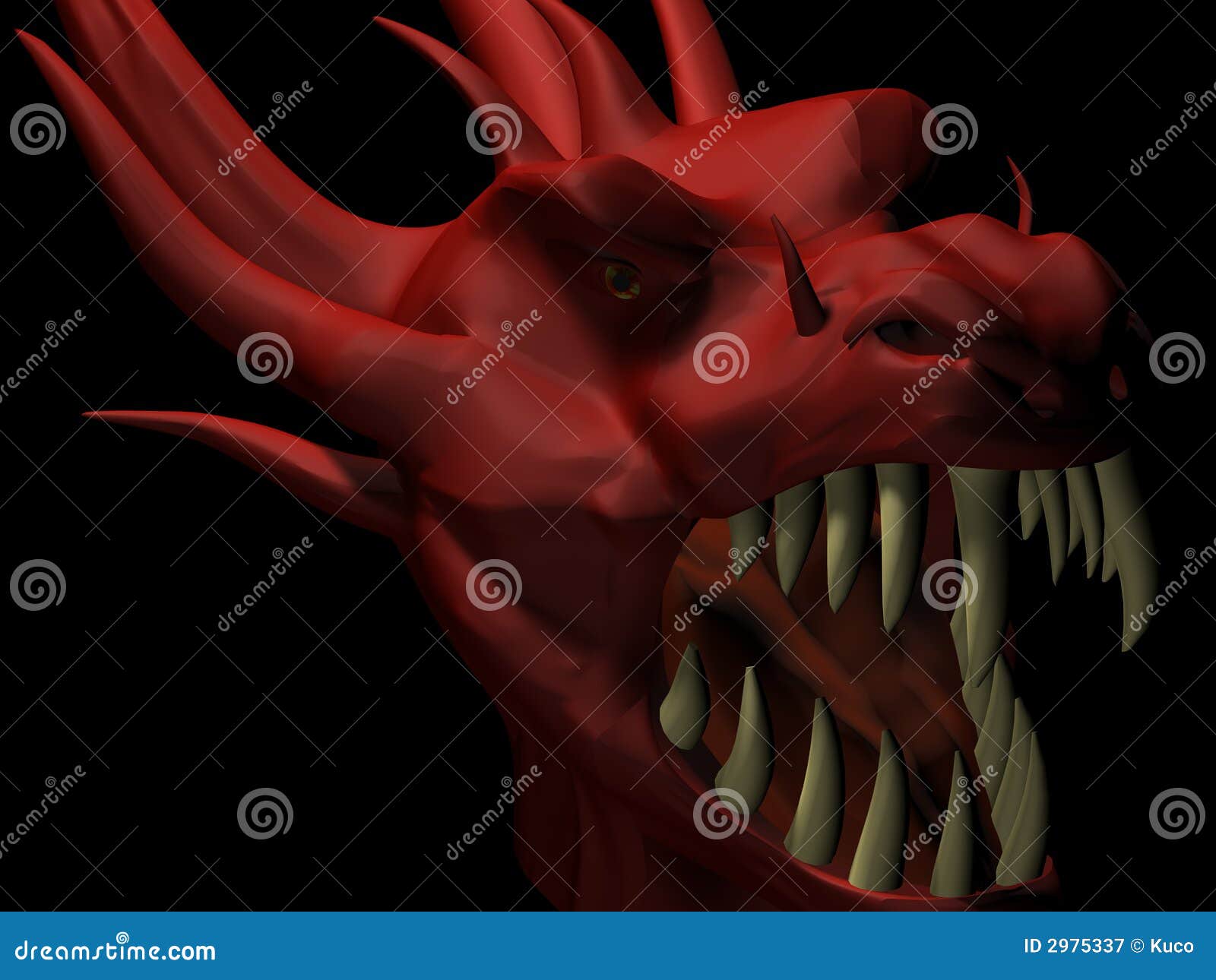 Dragon Rage Side View Silhouette Vector Illustration | CartoonDealer ...