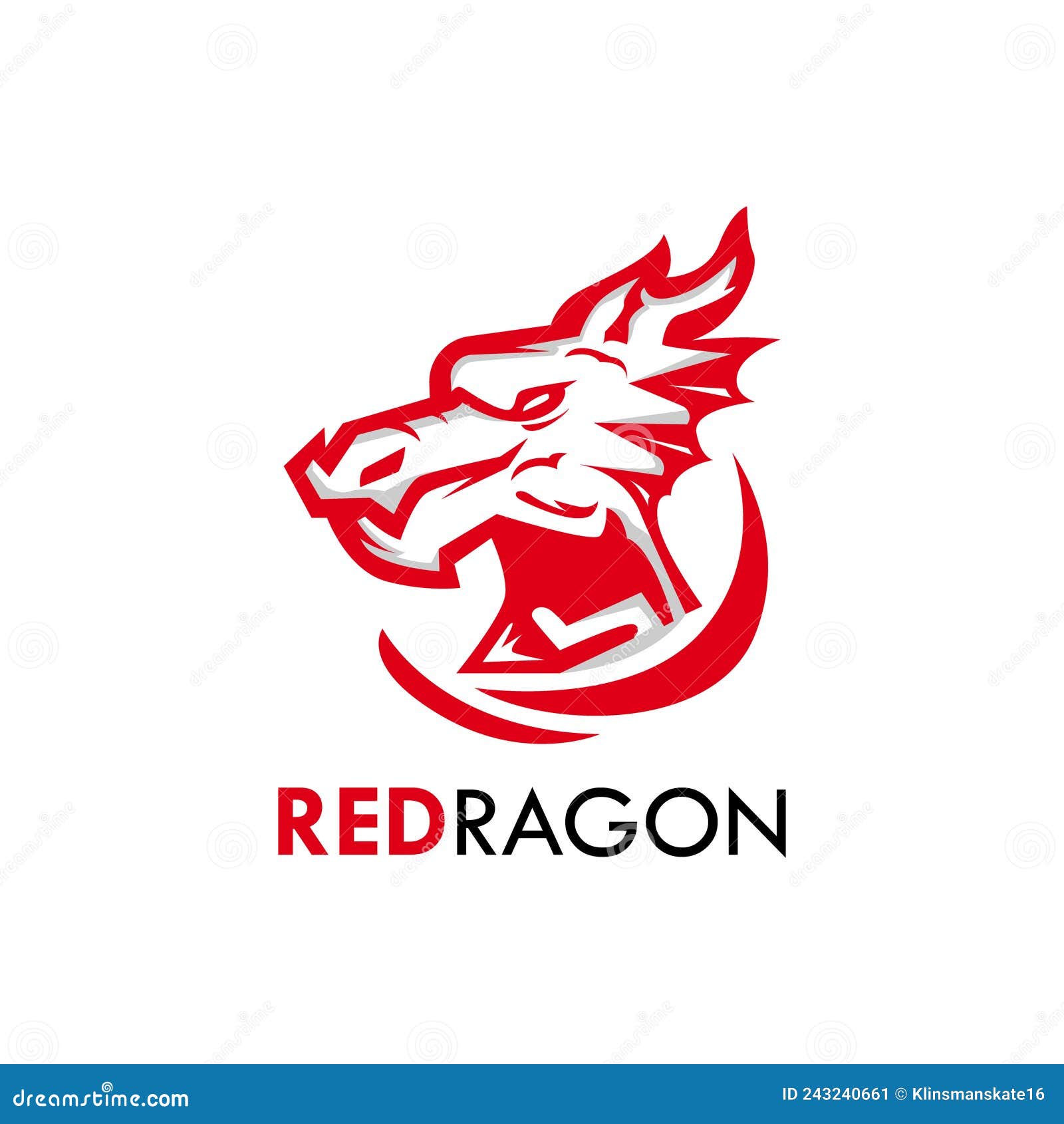 Red Dragon Logo Template Design Concept Stock Vector - Illustration of ...