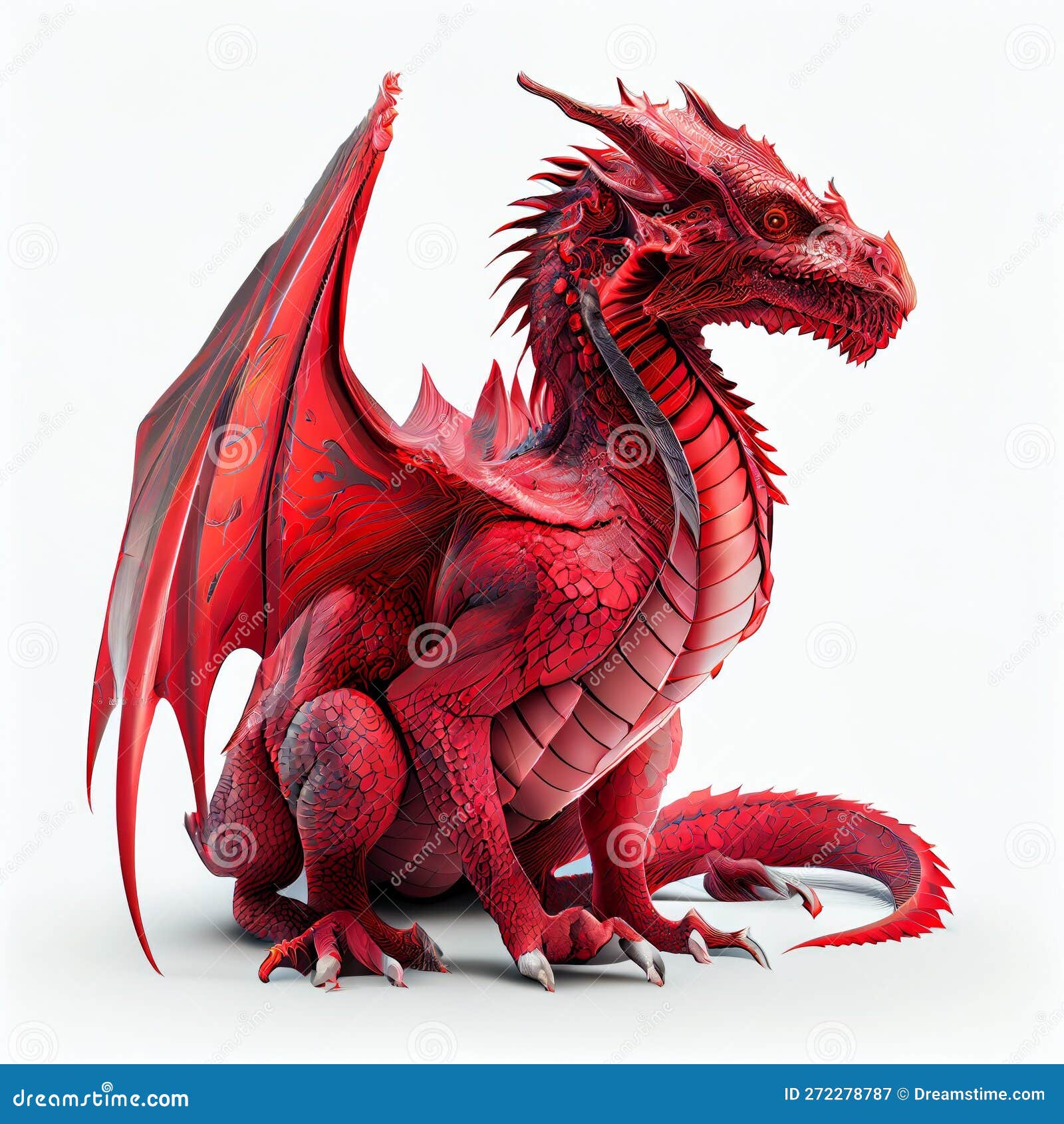 A Red Dragon with a Long Tail and a Long Tail. Generative AI Stock ...