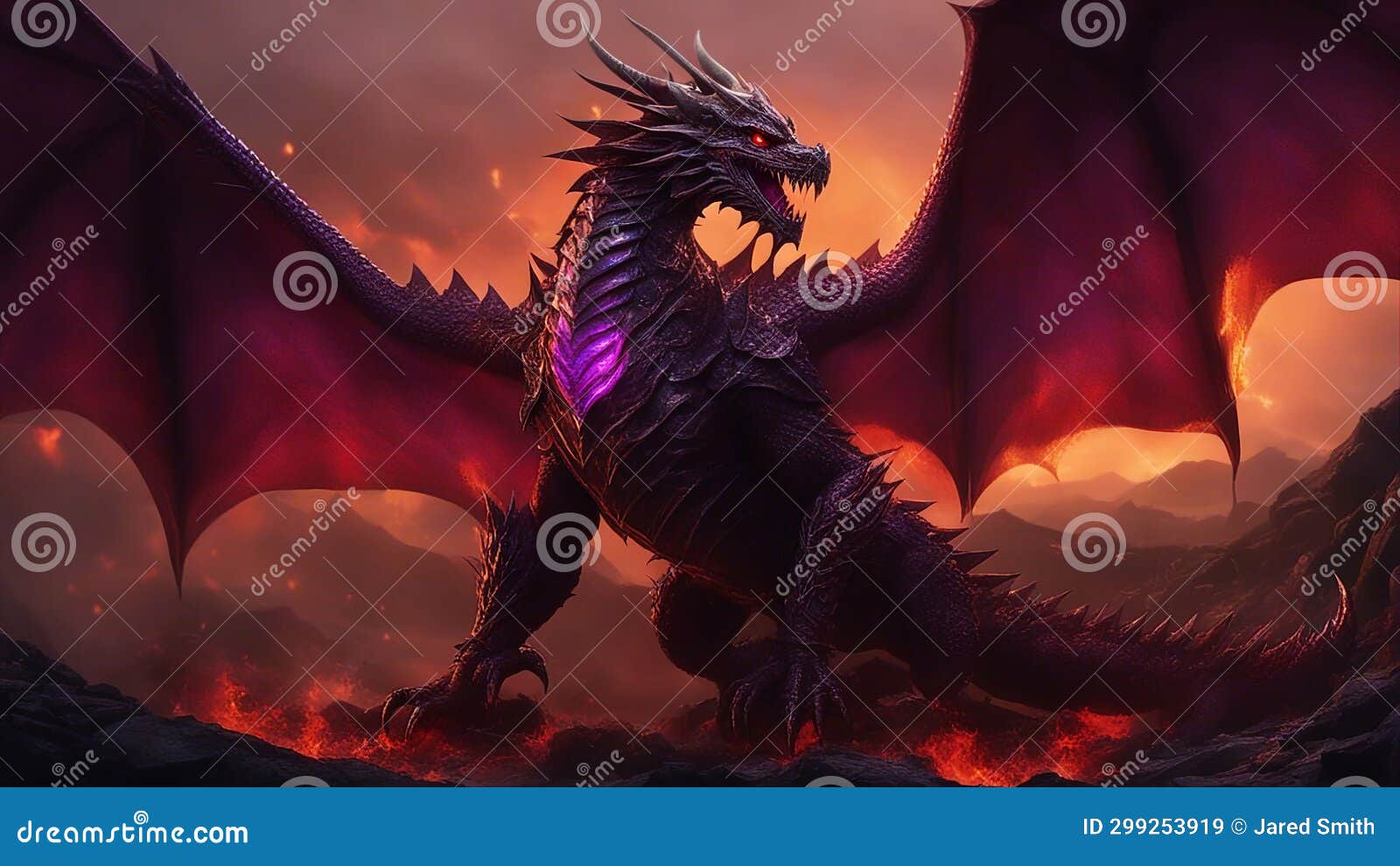 Red Dragon in the Night a Red Dragon that Has Been Possessed and ...