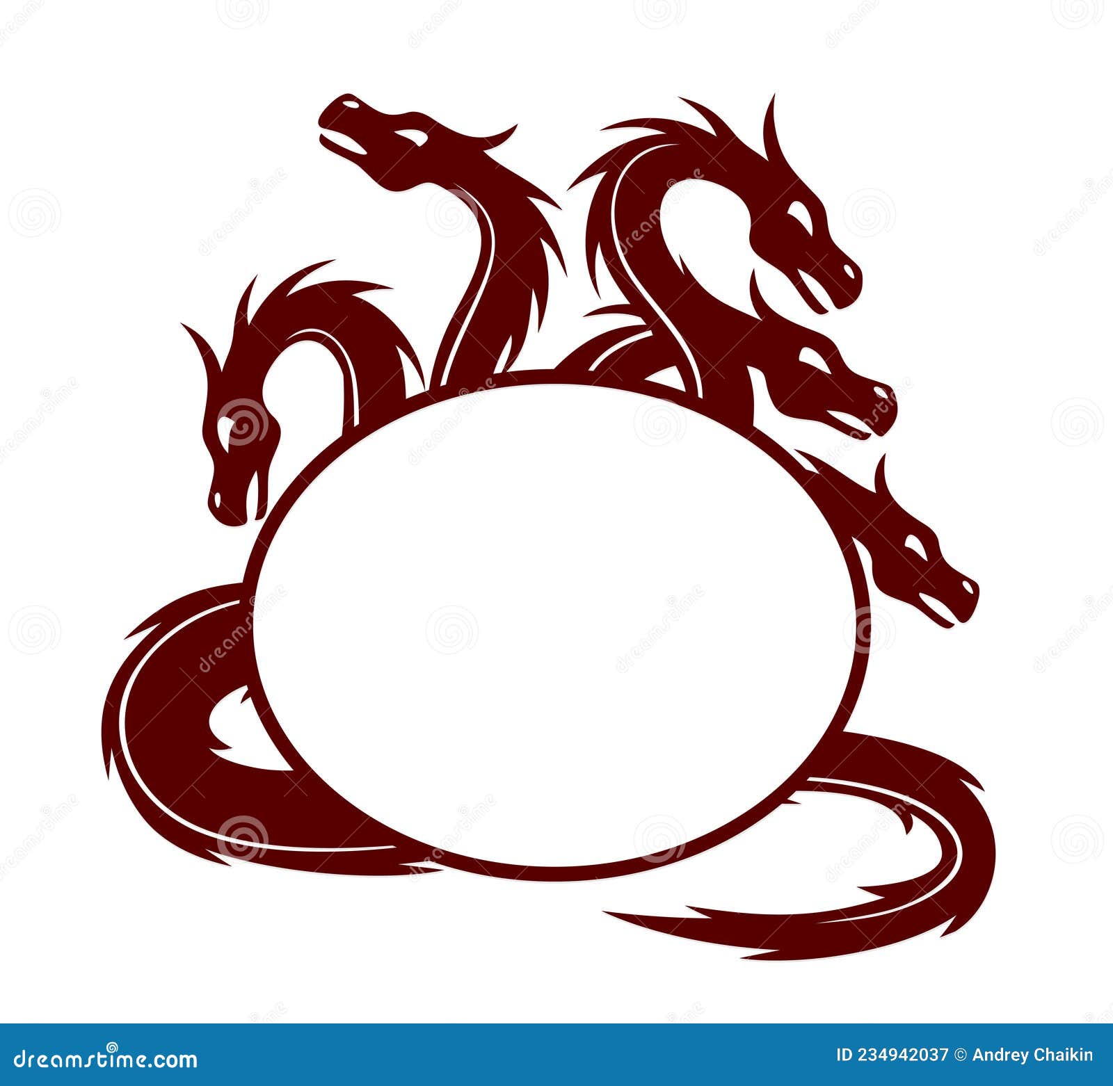 A Red Dragon Stylized Frame. Stock Vector - Illustration of mythology ...