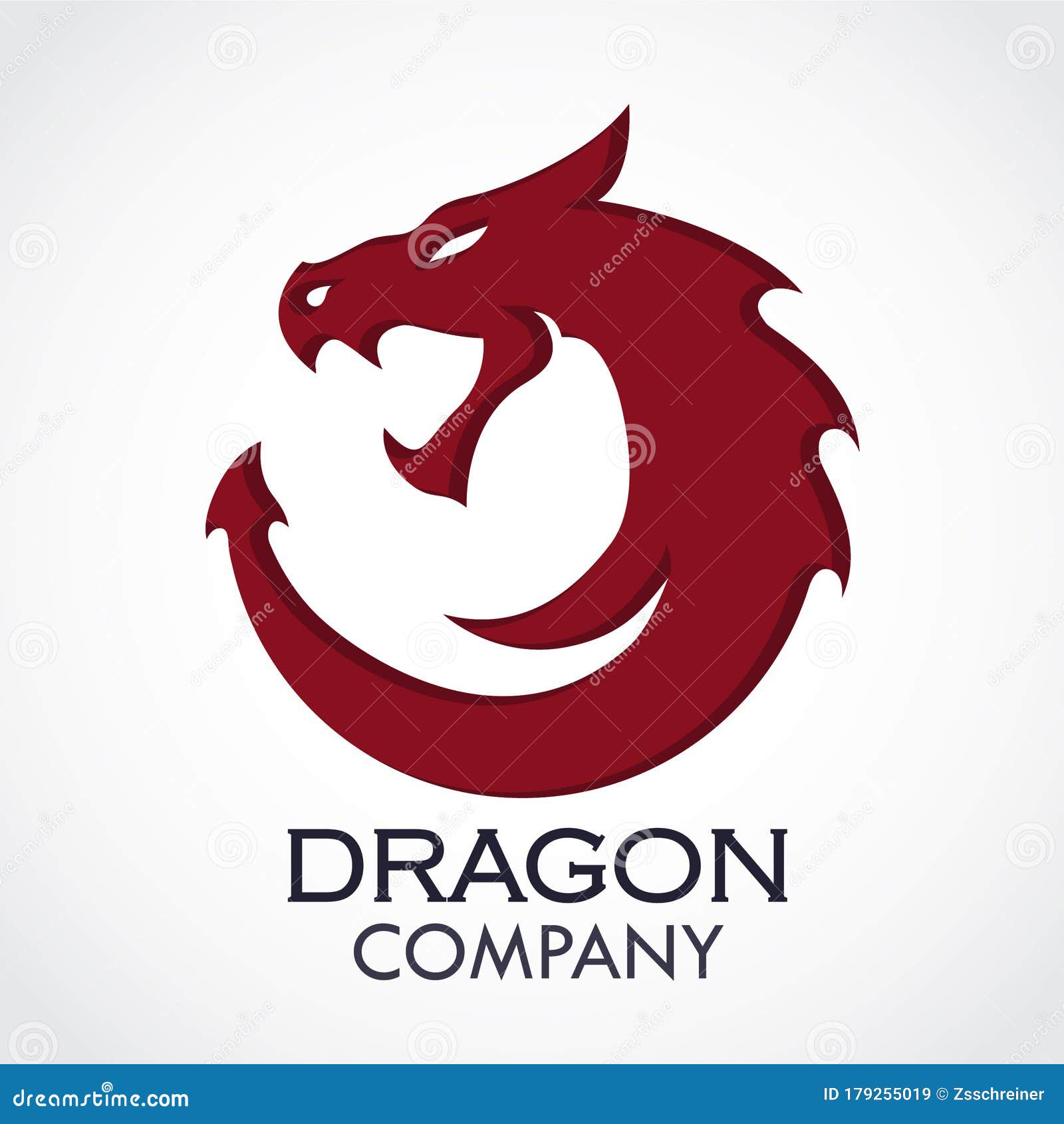 Red dragon stylized logo stock vector. Illustration of logotype - 179255019