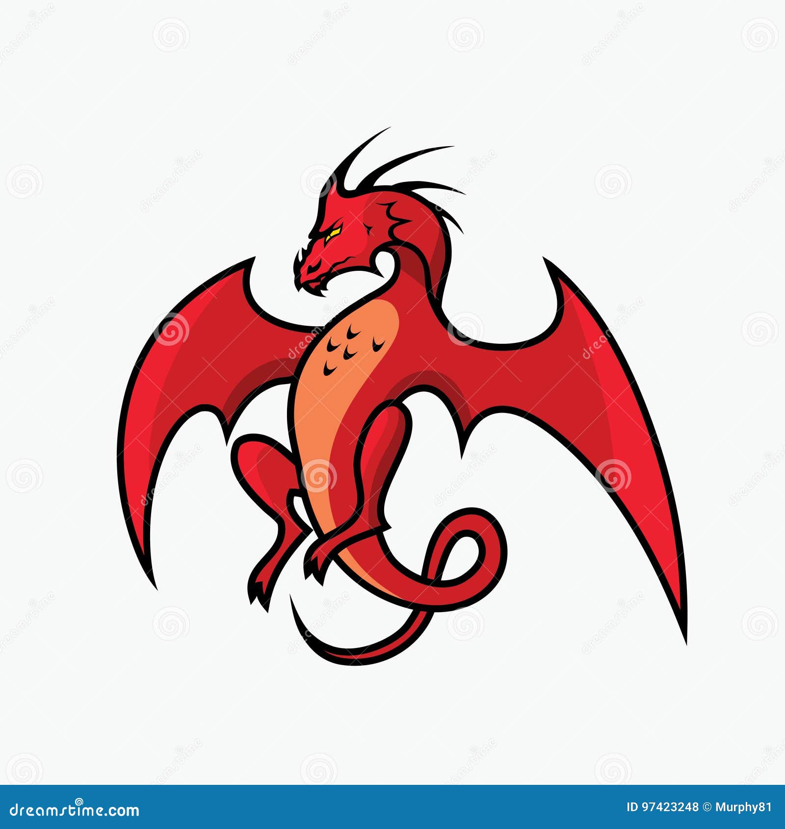 Red Dragon - Vector Illustration Stock Vector - Illustration of fantasy ...