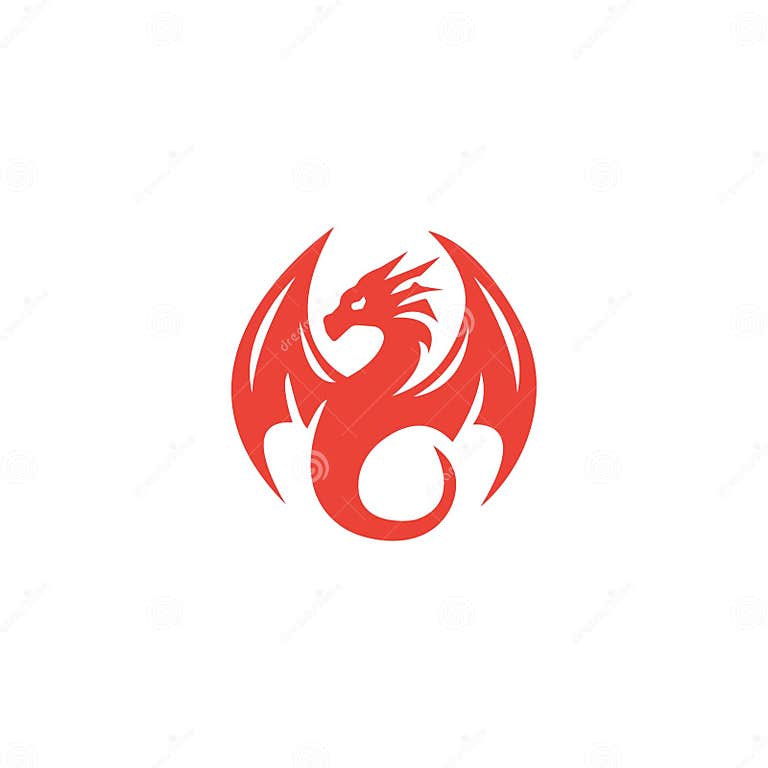 Red Dragon Vector Logo Illustration Stock Vector - Illustration of ...