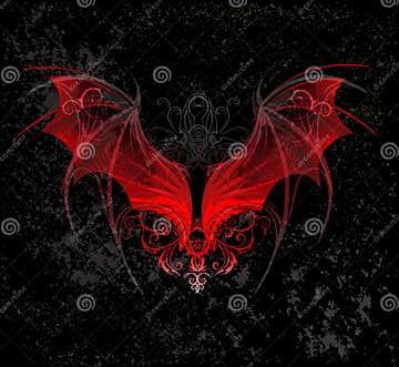 Red dragon wings stock vector. Illustration of halloween - 37907371