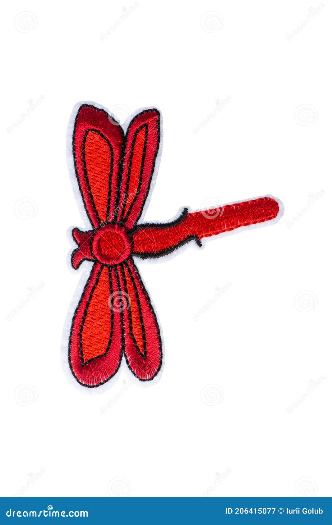 Red Dragonfly Embroidered Patch Isolated on White Background Stock Image - Image of embroidered ...