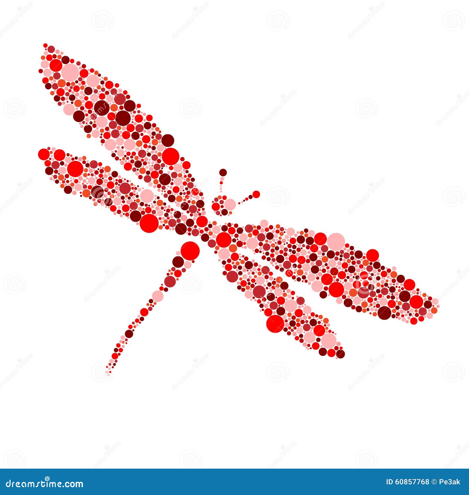 Red Dragonfly Isolated on White Stock Illustration - Illustration of ...