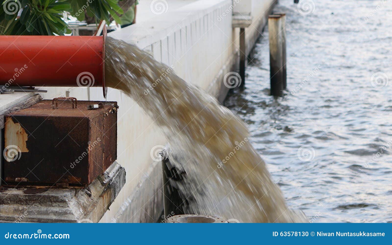 Red drainage stock photo. Image of technology, river - 63578130