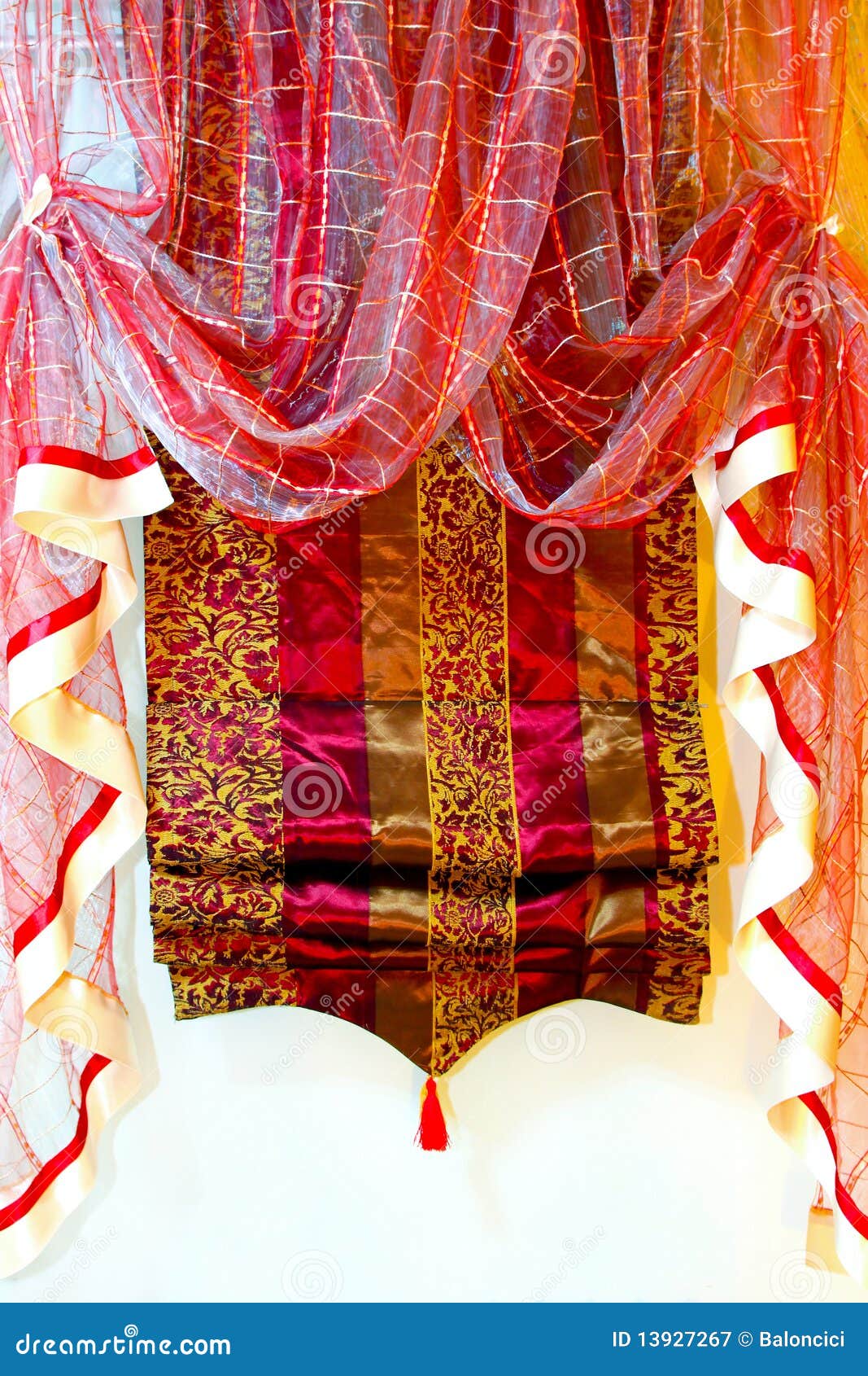 Red drapery stock image. Image of mantle, blind, decor - 13927267