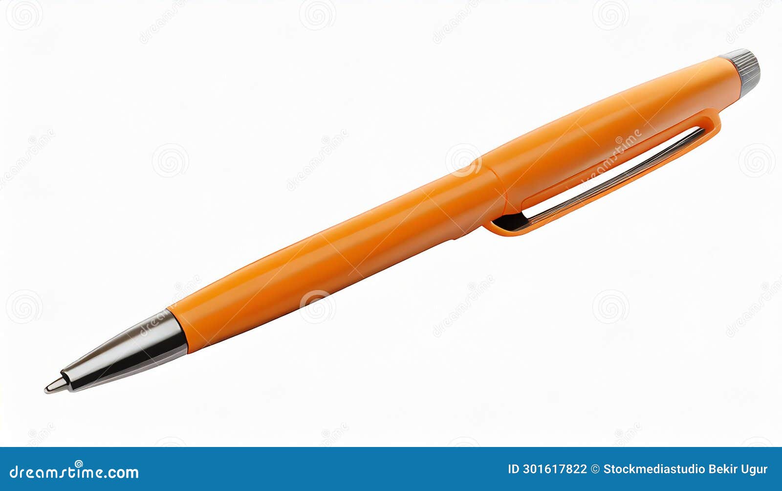 Digital Illustration of an Orange Pen on a White Background Stock ...